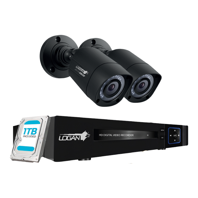 1080N All in One 4 Channels DVR + 2 TVI 1MPX Bullet Cameras - Logan ...