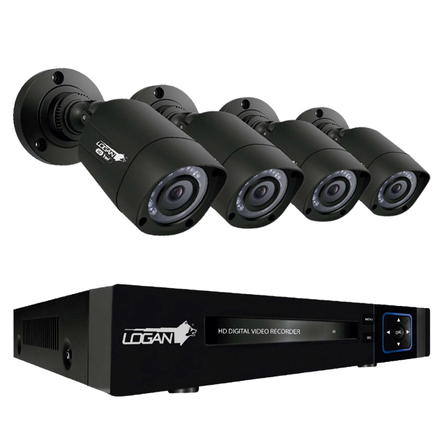 1080N All in One Hybrid 4 Channels DVR + 4 Bullet 1MPX All in One ...