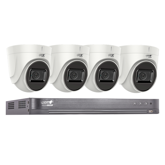 All in One 8 Channels 4K DVR + 4 All in One 8MPX Dome Cameras - Logan ...