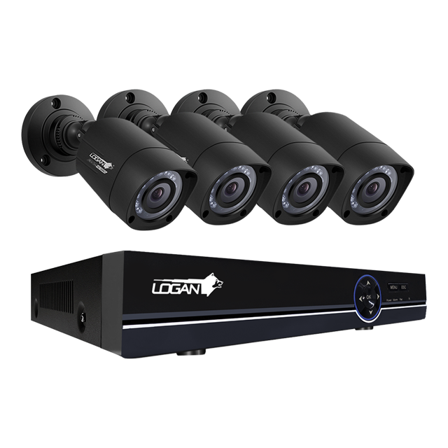 720P All in One 4 channel DVR + 4 Bullet 720P TVI Cameras - Logan ...