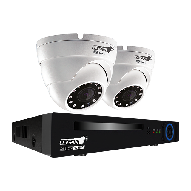 5MPX All in One Hybrid 4 Channels DVR + 2 Dome 5MPX TVI Cameras - Logan ...