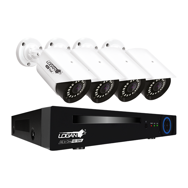5MPX All in One Hybrid 8 Channels DVR + 4 Bullet 5MPX TVI Cameras ...