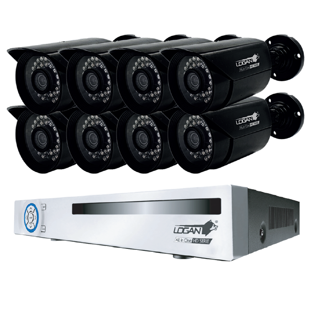 1080P Lite All in One 8 Channels DVR + 8 Bullet 2MPX All in One Cameras ...