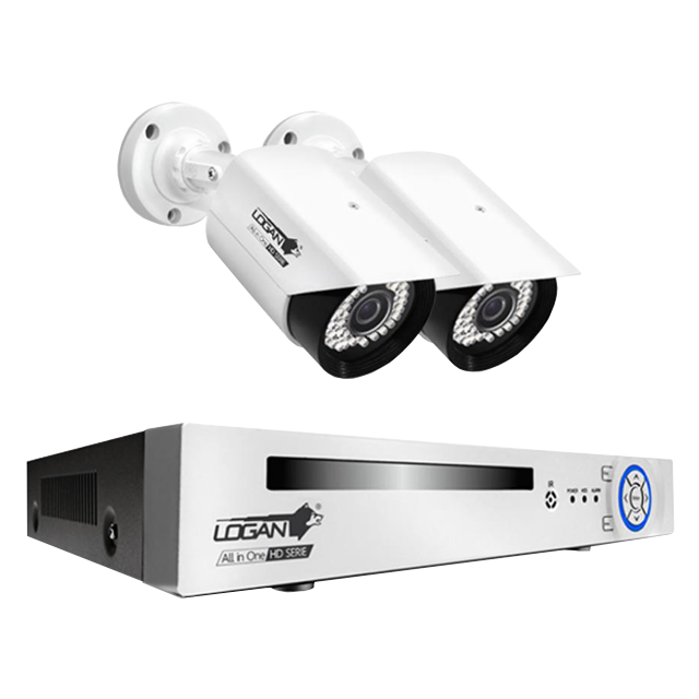 1080N All in One 4 Channels DVR + 2 Bullet 1MPX All in One Cameras ...