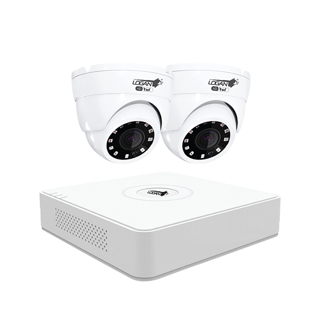 1080P Lite All in One 4 Channels DVR + 2 Dome 2MPX All in One Cameras ...