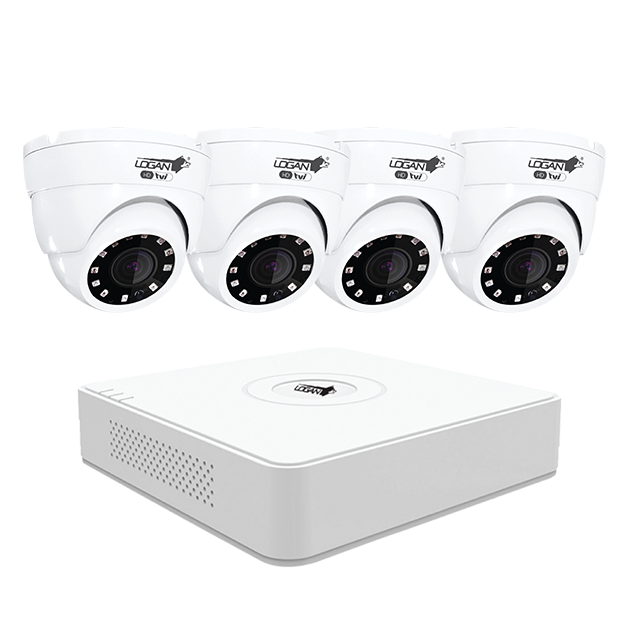 1080P Lite All in One 4 Channels DVR + 4 Dome 2MPX All in One Cameras ...